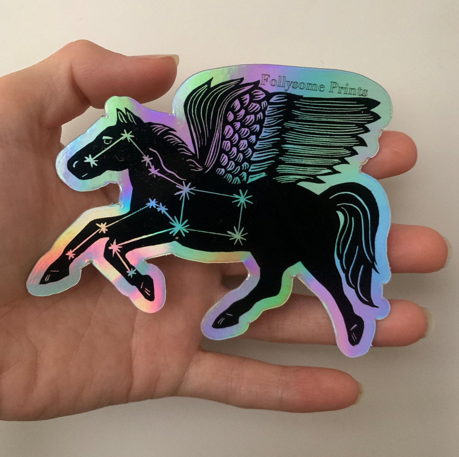 Pegasus Sticker LARGE Holographic Die Cut Stickers - Etsy