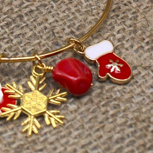 Winter Bangle Bracelet, Santa Bangle Bracelet, Christmas Bangle ...