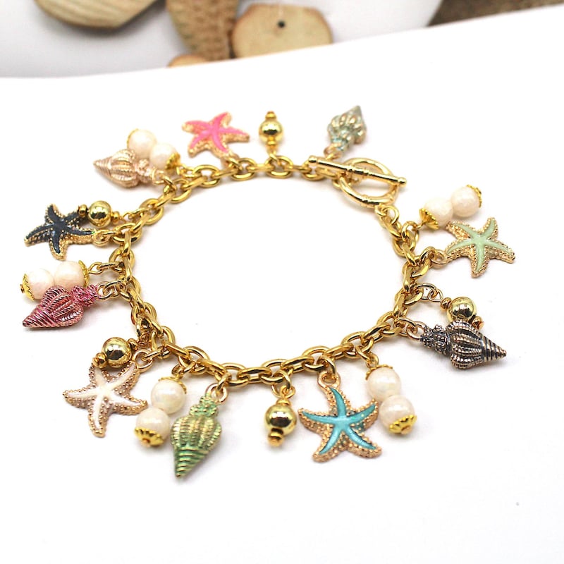 Shell Charm Bracelet - Etsy