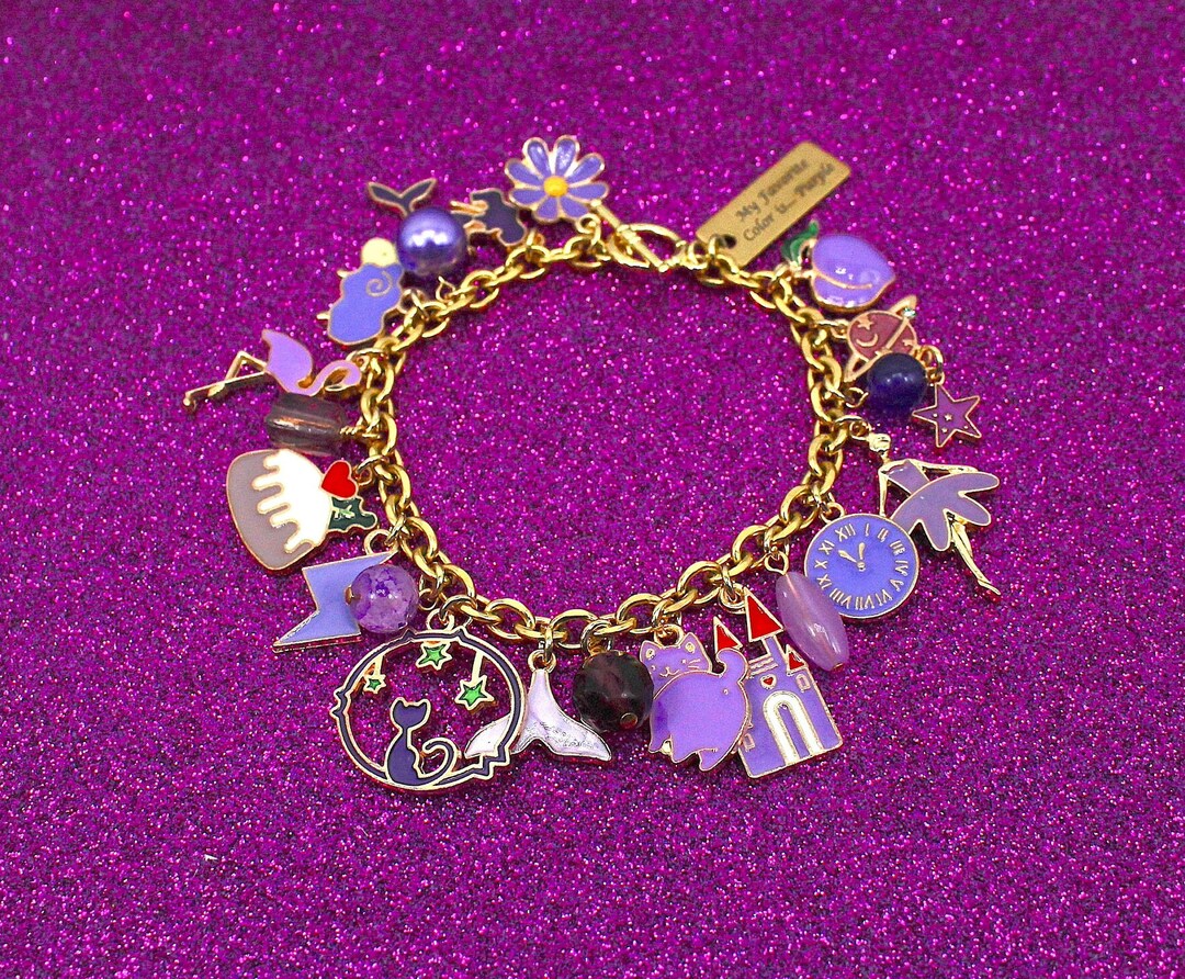 My Favorite Color Charm Bracelet, Favorite Color Bracelet, Purple ...