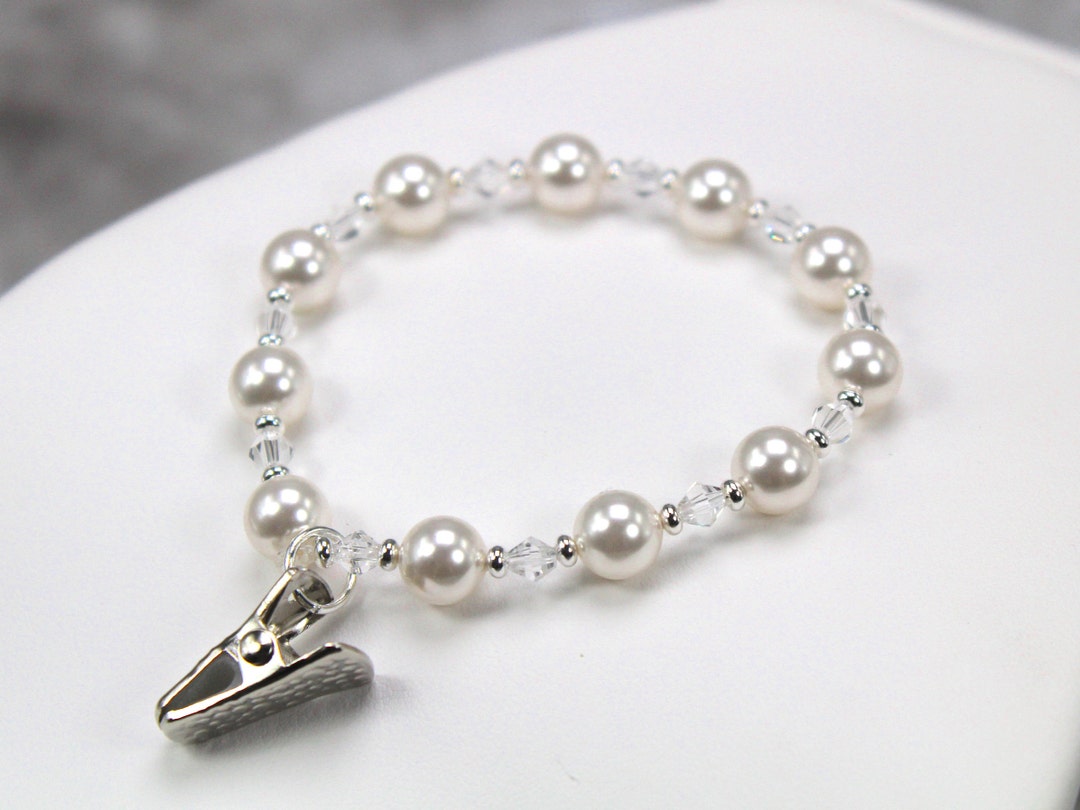Swarovski Pearl LDS Temple Bracelet With Name Card Clip - Etsy
