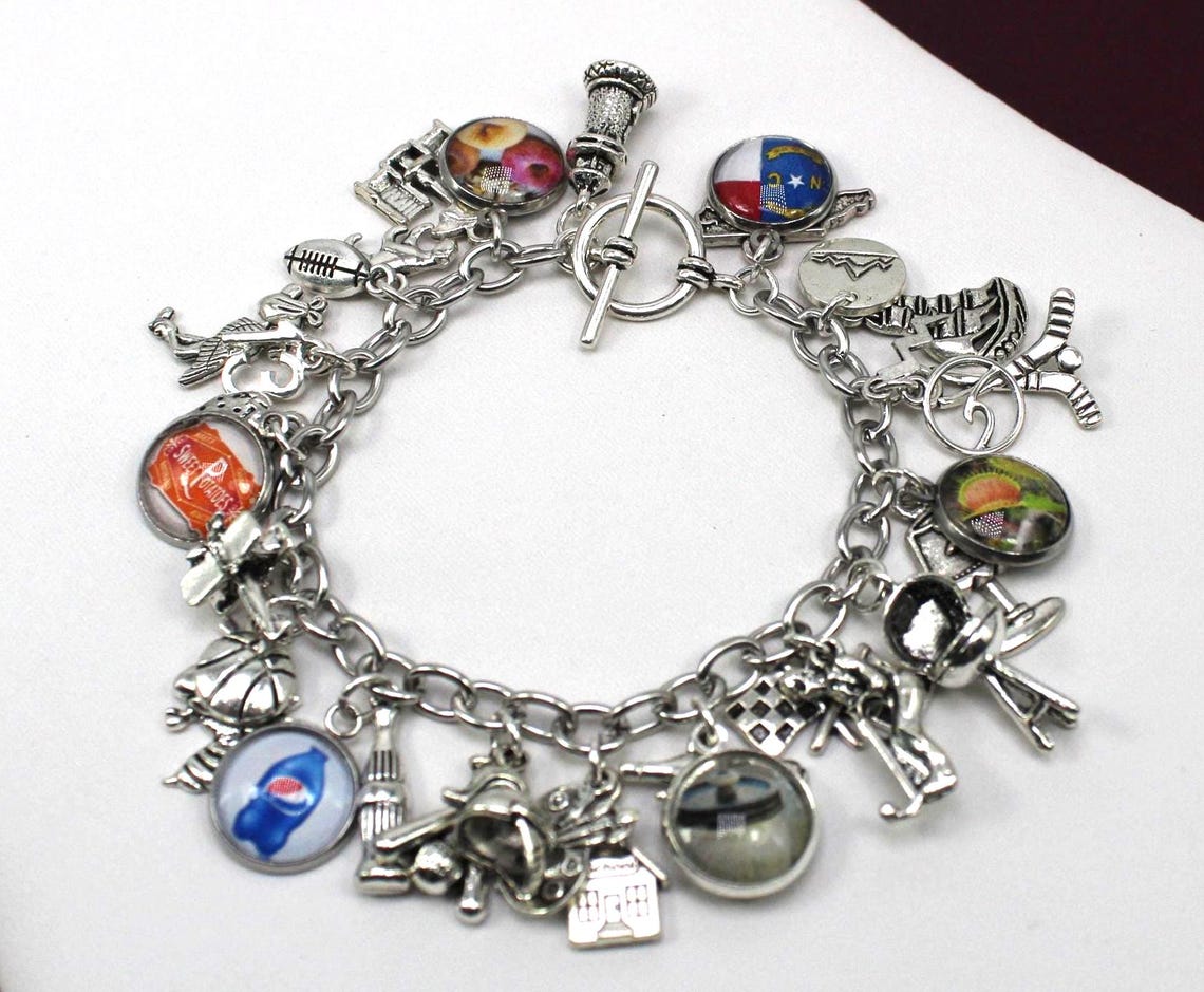 North Carolina Charm Bracelet, States Charm Bracelet, North Carolina ...