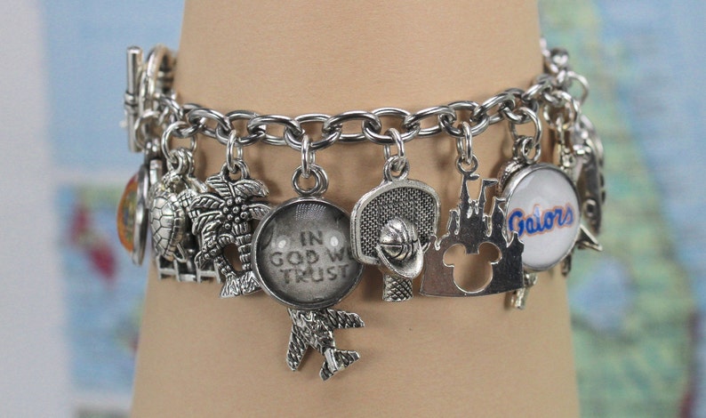 Florida Charm Bracelet States Charm Bracelet States | Etsy