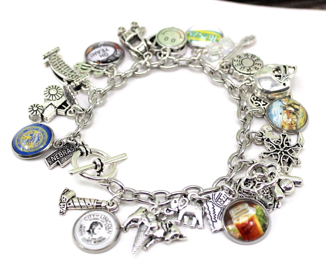 Nebraska Charm Bracelet, States Charm Bracelet, States Bracelet ...