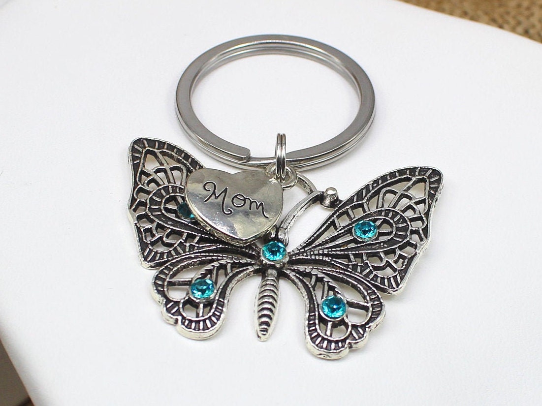Butterfly Keychain, Mom Keychain, Keychains, Mother's Day Keychain, Mom ...