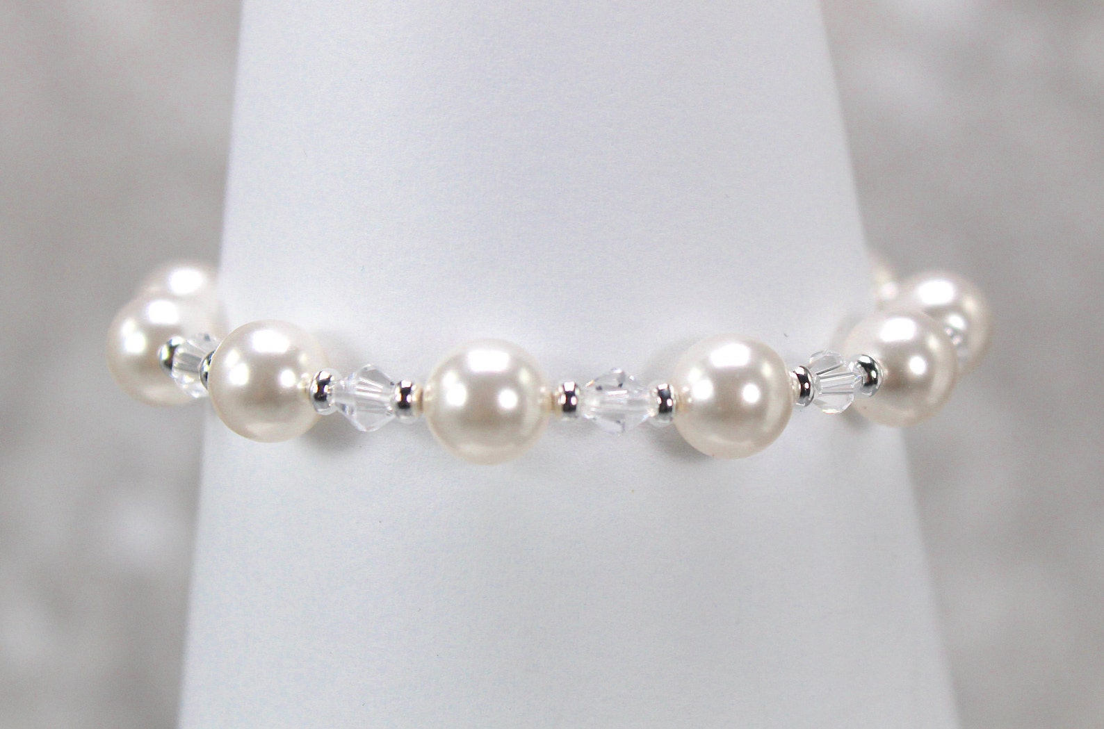 Swarovski Pearl LDS Temple Bracelet With Name Card Clip - Etsy