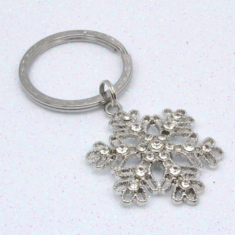 Snowflake Keychain - Etsy