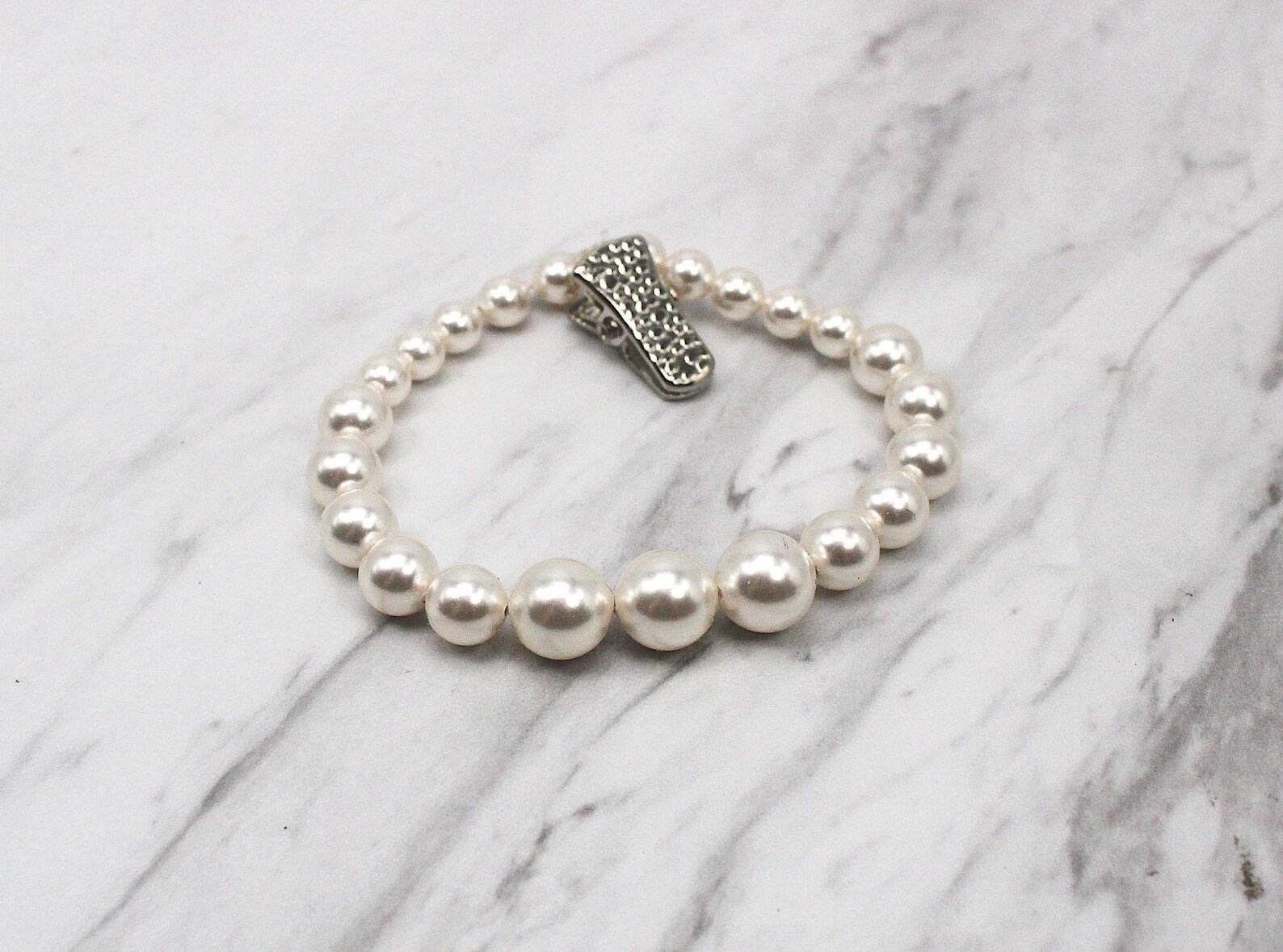 Pearl LDS Temple Bracelet, Name Card Bracelet, Crystal LDS Temple ...