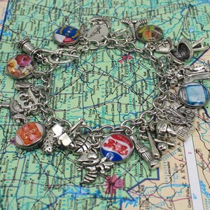 North Carolina Charm Bracelet, States Charm Bracelet, North Carolina ...