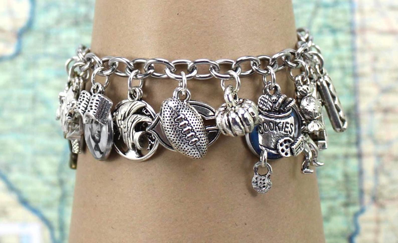 Illinois Charm Bracelet, States Charm Bracelet, State of Illinois Charm ...