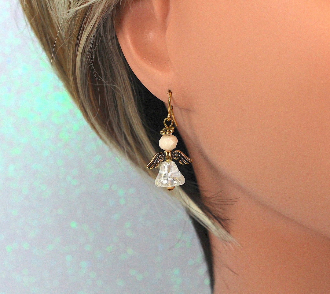 Christmas Angel Earrings, Angle Earrings, Angel Dangle Earrings ...
