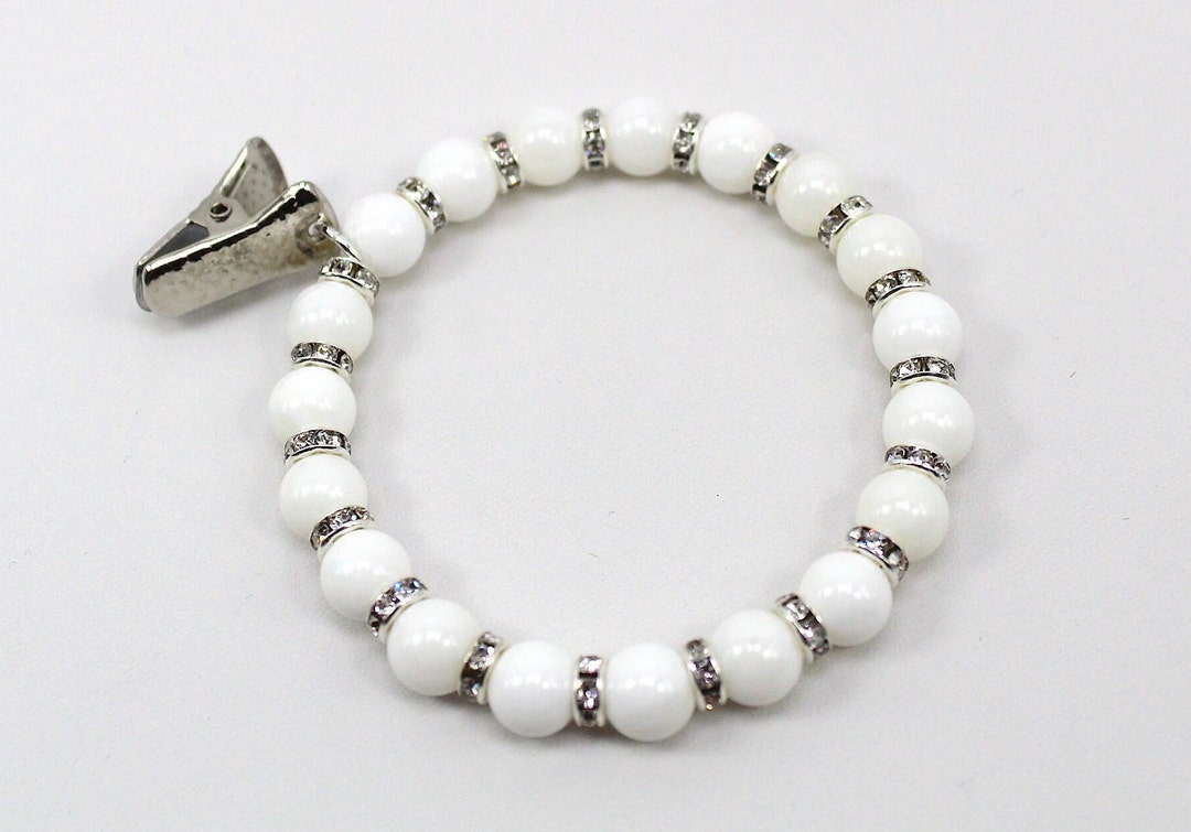 Beaded White LDS Temple Bracelet, Beaded Name Card Bracelet, White LDS ...