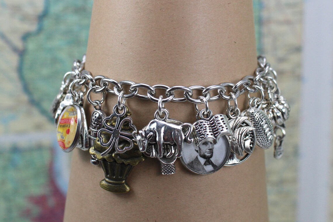 Illinois Charm Bracelet States Charm Bracelet State of | Etsy