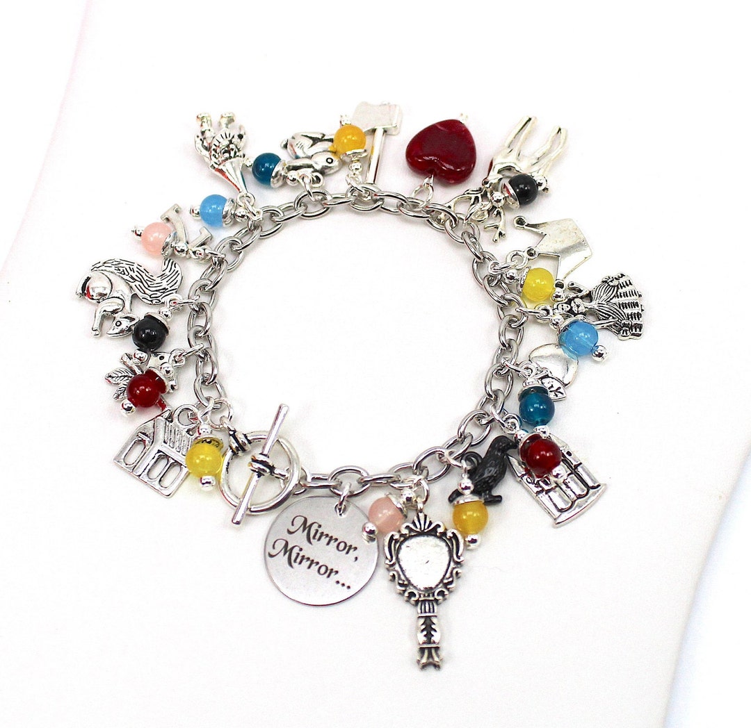 Snow White Charm Bracelet, Grimm Fairytale Charm Bracelet, Dwatfs Charm ...