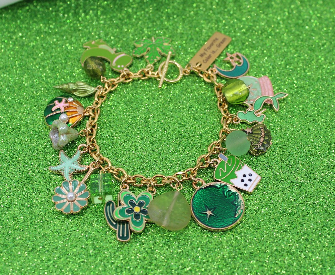 My Favorite Color Charm Bracelet, Favorite Color Bracelet, Green ...
