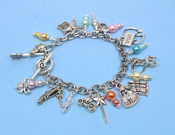 Cinderella Charm Bracelet Princess Charm Bracelet Charm | Etsy