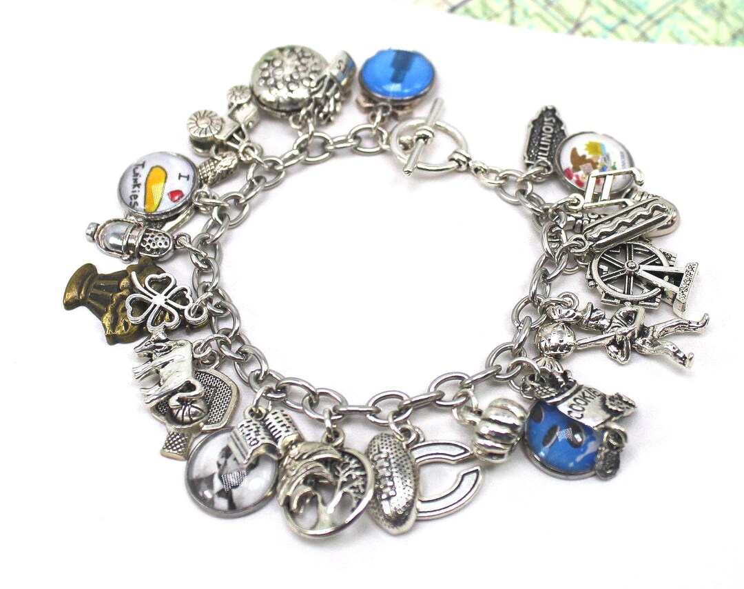 Illinois Charm Bracelet, States Charm Bracelet, State of Illinois Charm ...