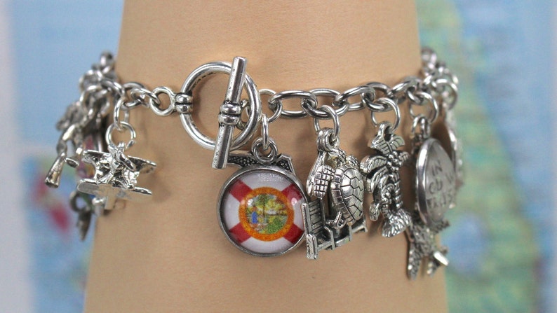 Florida Charm Bracelet States Charm Bracelet States | Etsy