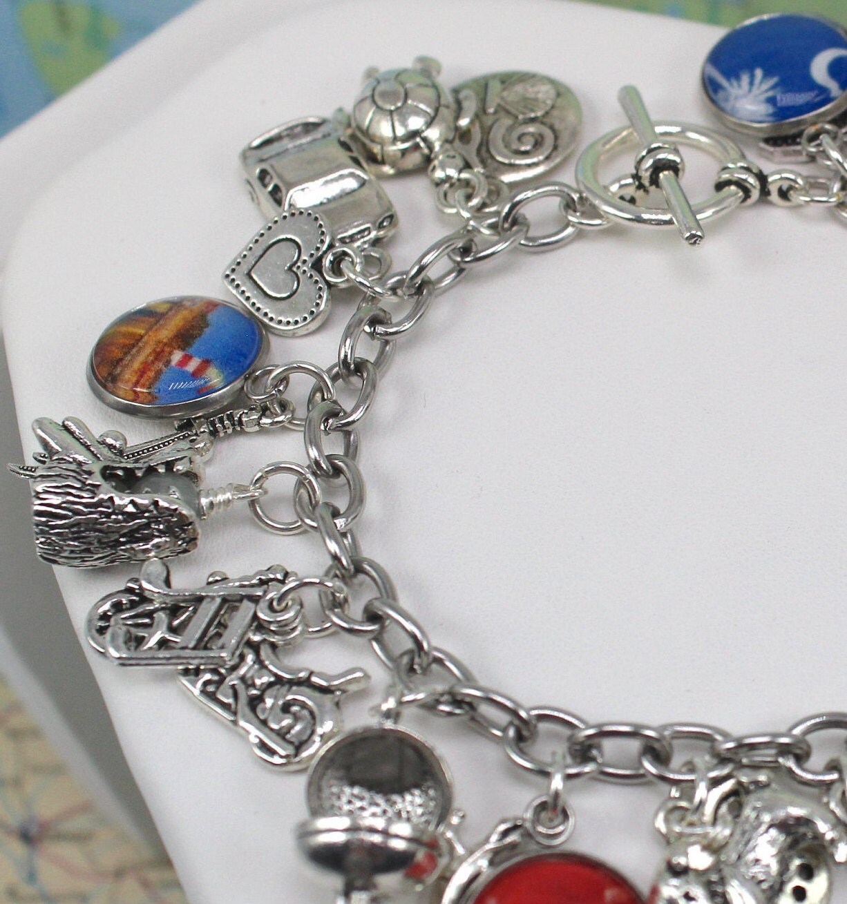 South Carolina Charm Bracelet States Charm Bracelet South - Etsy