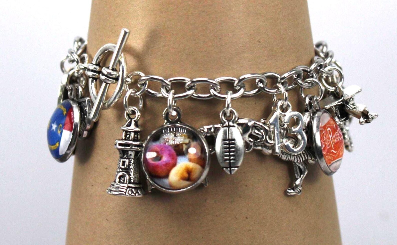 North Carolina Charm Bracelet, States Charm Bracelet, North Carolina ...