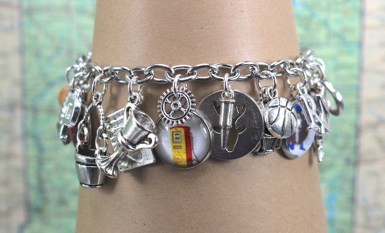 Indiana Charm Bracelet, States Charm Bracelet, States Bracelet, Map ...