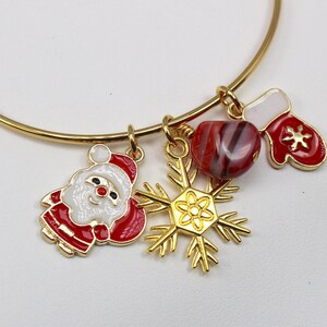Winter Bangle Bracelet, Santa Bangle Bracelet, Christmas Bangle ...