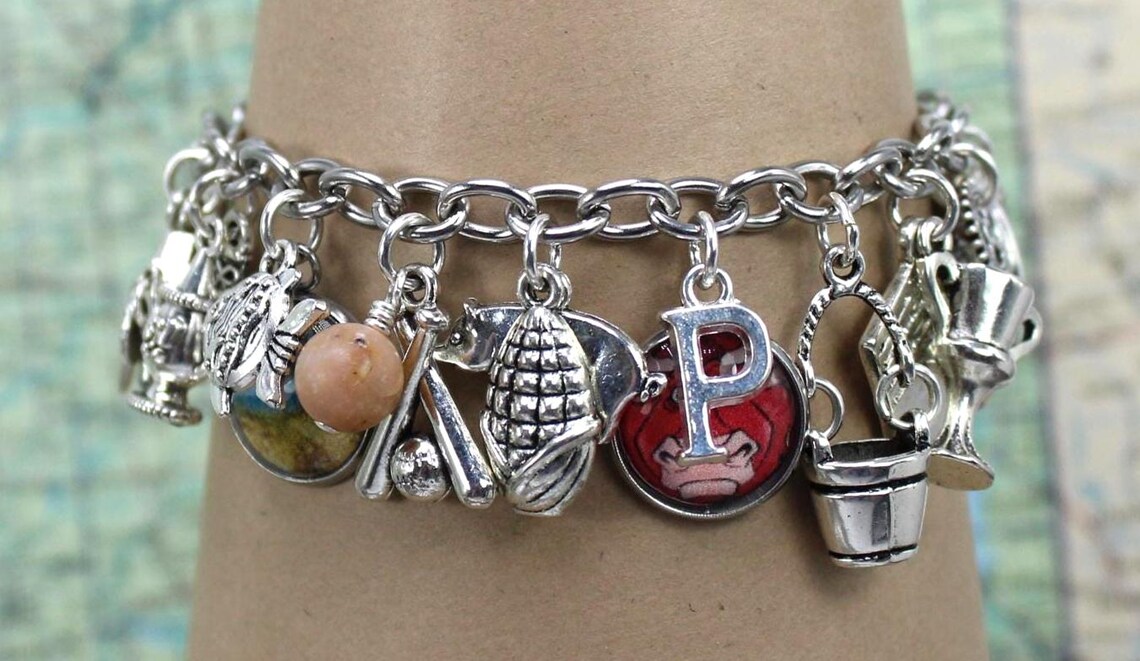 Indiana Charm Bracelet, States Charm Bracelet, States Bracelet, Map ...