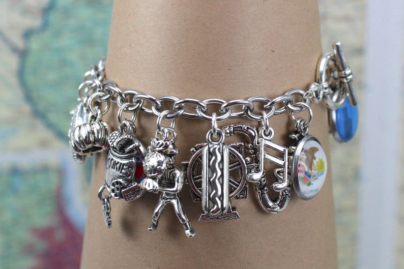 Illinois Charm Bracelet States Charm Bracelet State of | Etsy