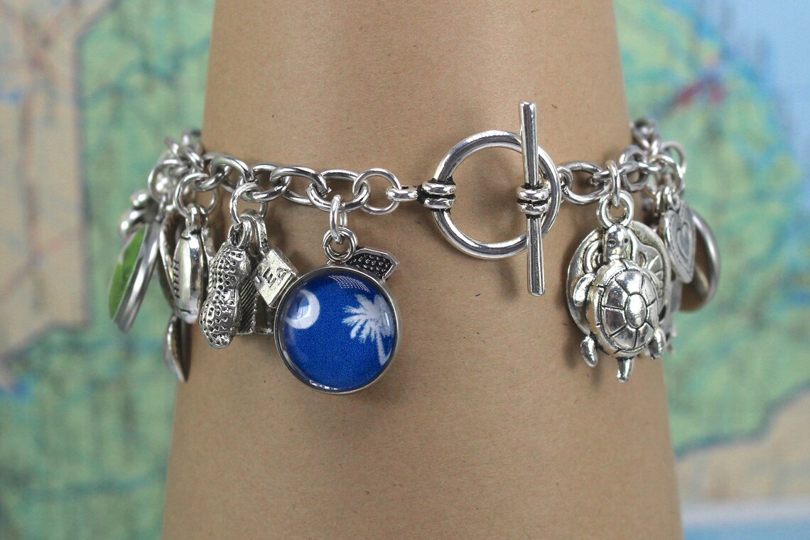 South Carolina Charm Bracelet, States Charm Bracelet, South Carolina ...