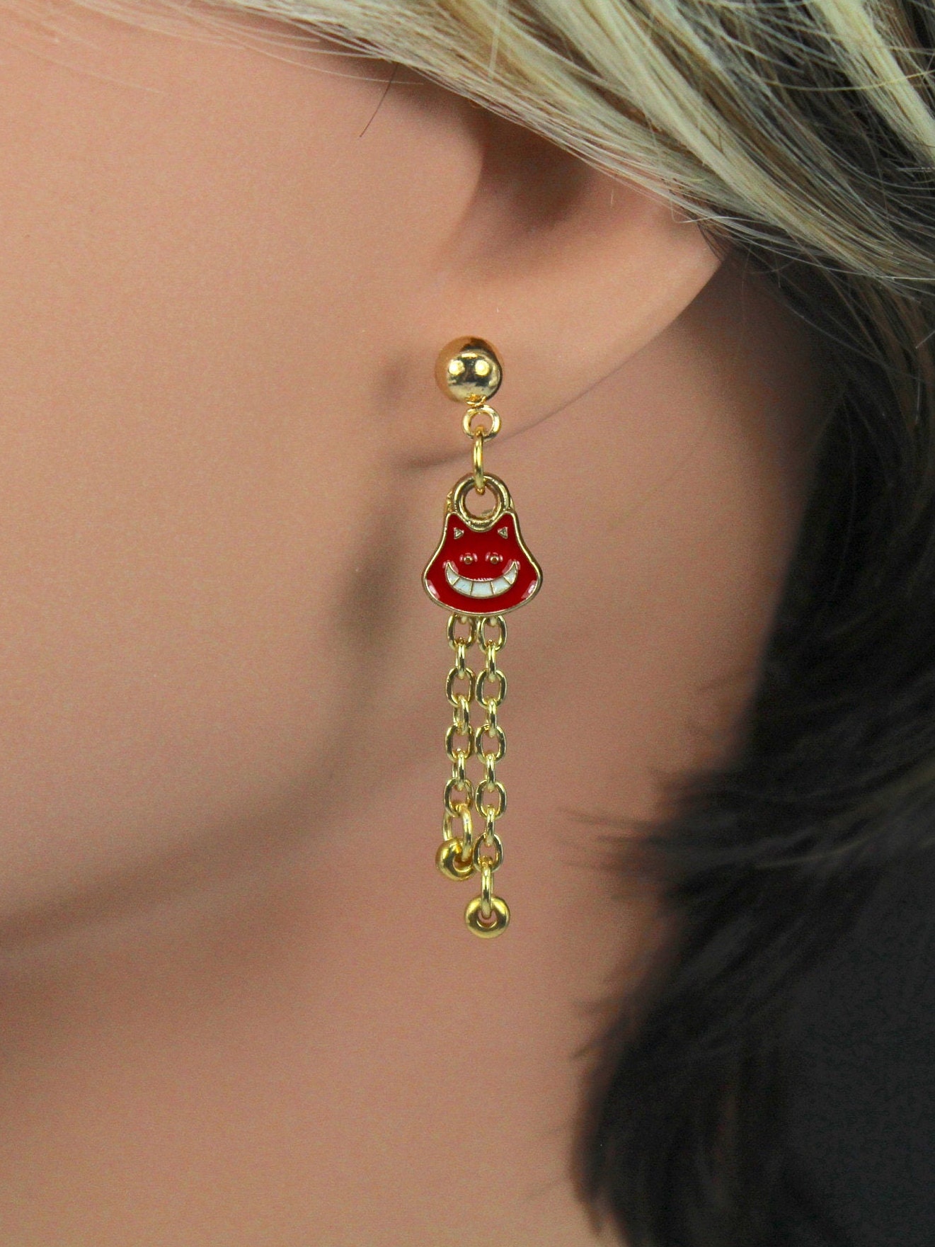 Devil Earrings Devil Dangle Earrings Little Red Devil | Etsy