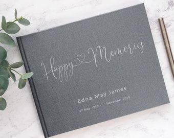 Personalised Memorial Photo Album. Happy Memories Album. in Loving ...