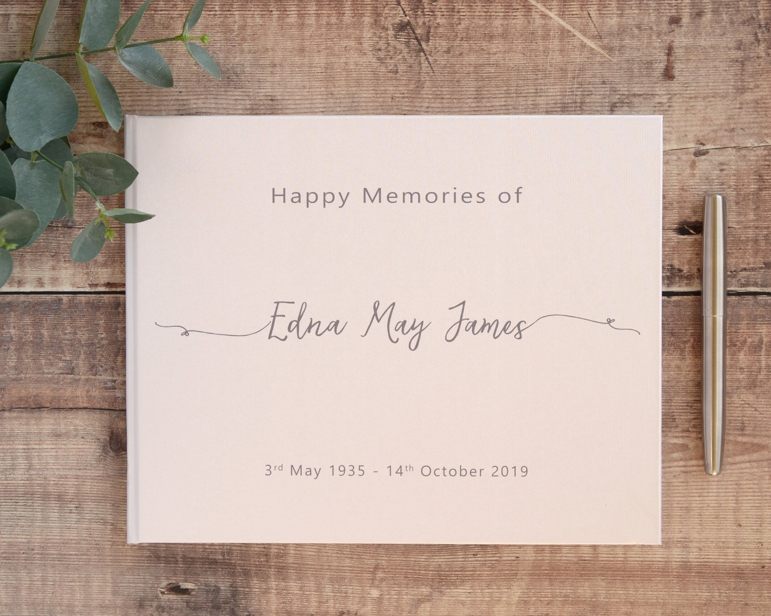 Personalised Book of Condolence. Book of Remembrance. Happy - Etsy UK