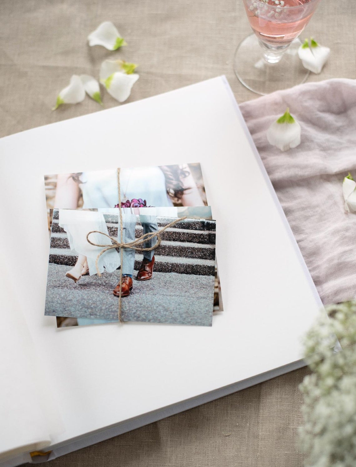 Printed Photograph Album. Small Traditional Book Bound Wedding Photo ...