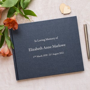 Personalised Book of Condolence. Book of Remembrance. Happy Memories ...
