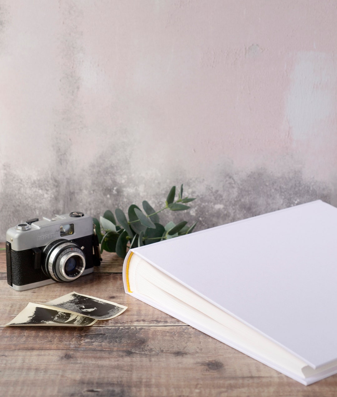 Large White Traditional Book Bound Plain Photograph Album With Opaque ...