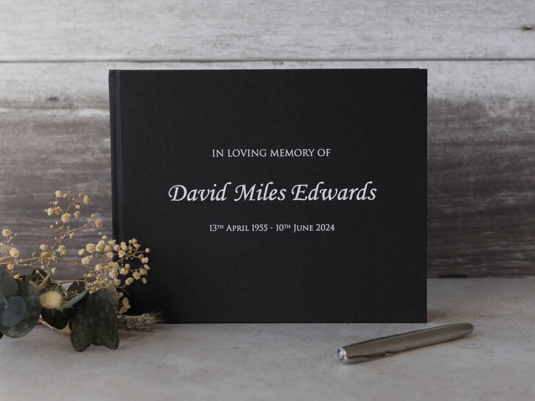 Personalised Book of Condolence. Book of Remembrance. Happy Memories ...
