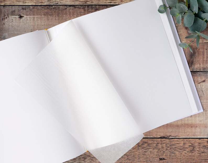Large White Traditional Book Bound Plain Photograph Album With Opaque ...