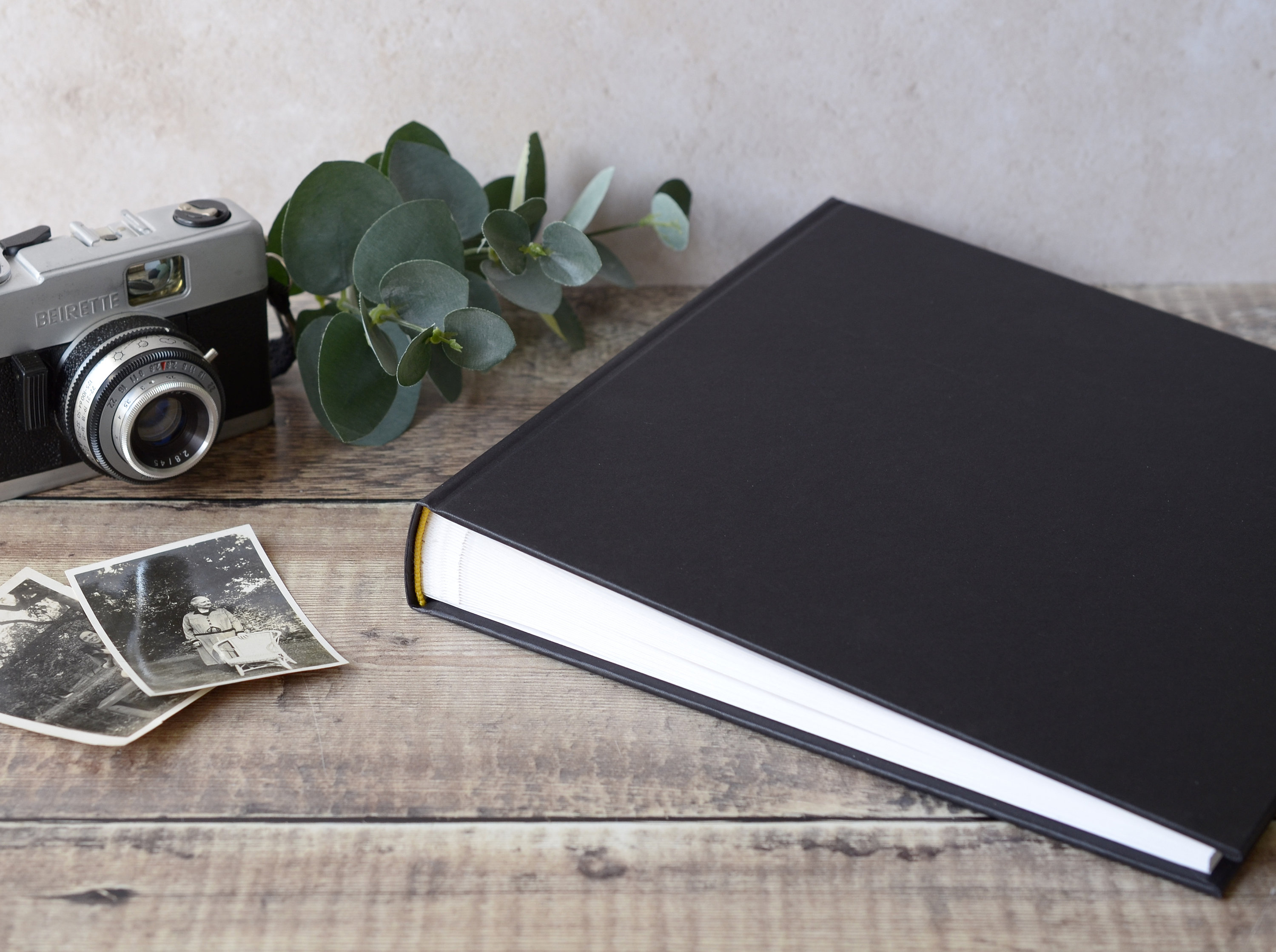 Small Traditional Book Bound Photo Album With Opaque Glassine ...