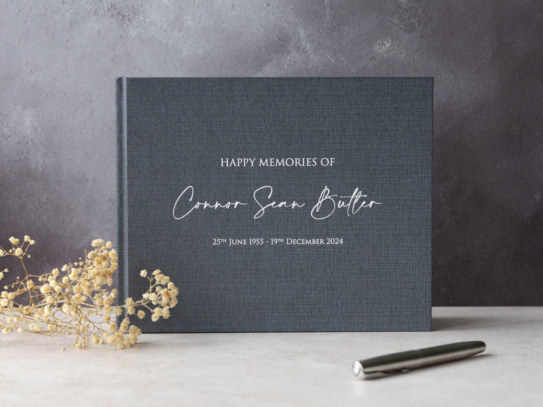 Personalised Condolence Book. Happy Memories / in Loving Memory Book ...