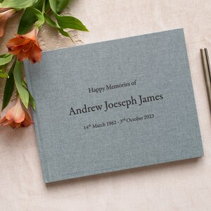 Personalised Book of Condolence. Book of Remembrance. Happy Memories ...