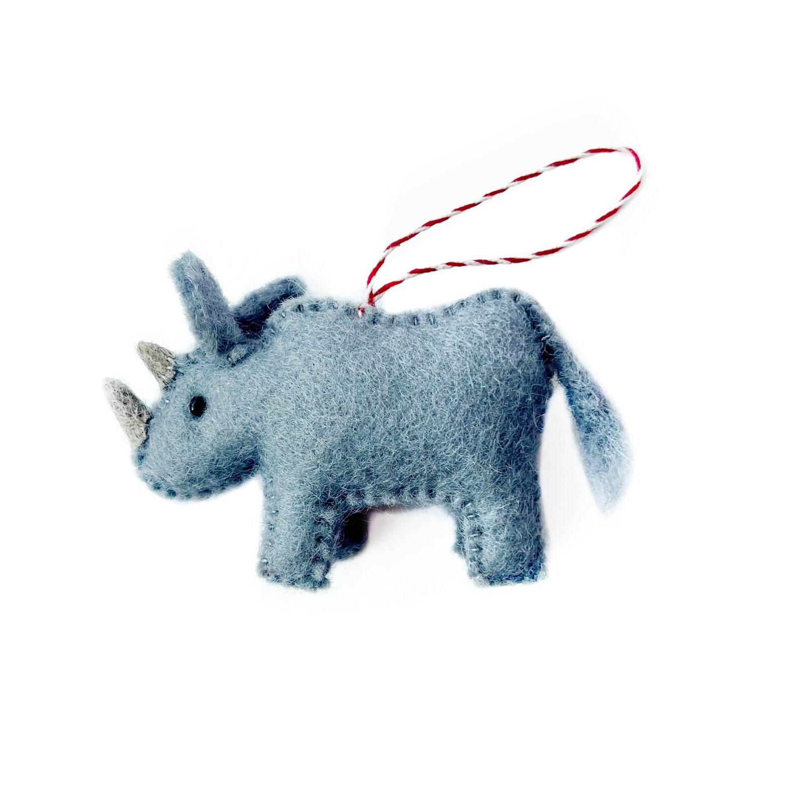 Rhino Ornament Cute Felt Wool Fair Trade Christmas Decor - Etsy