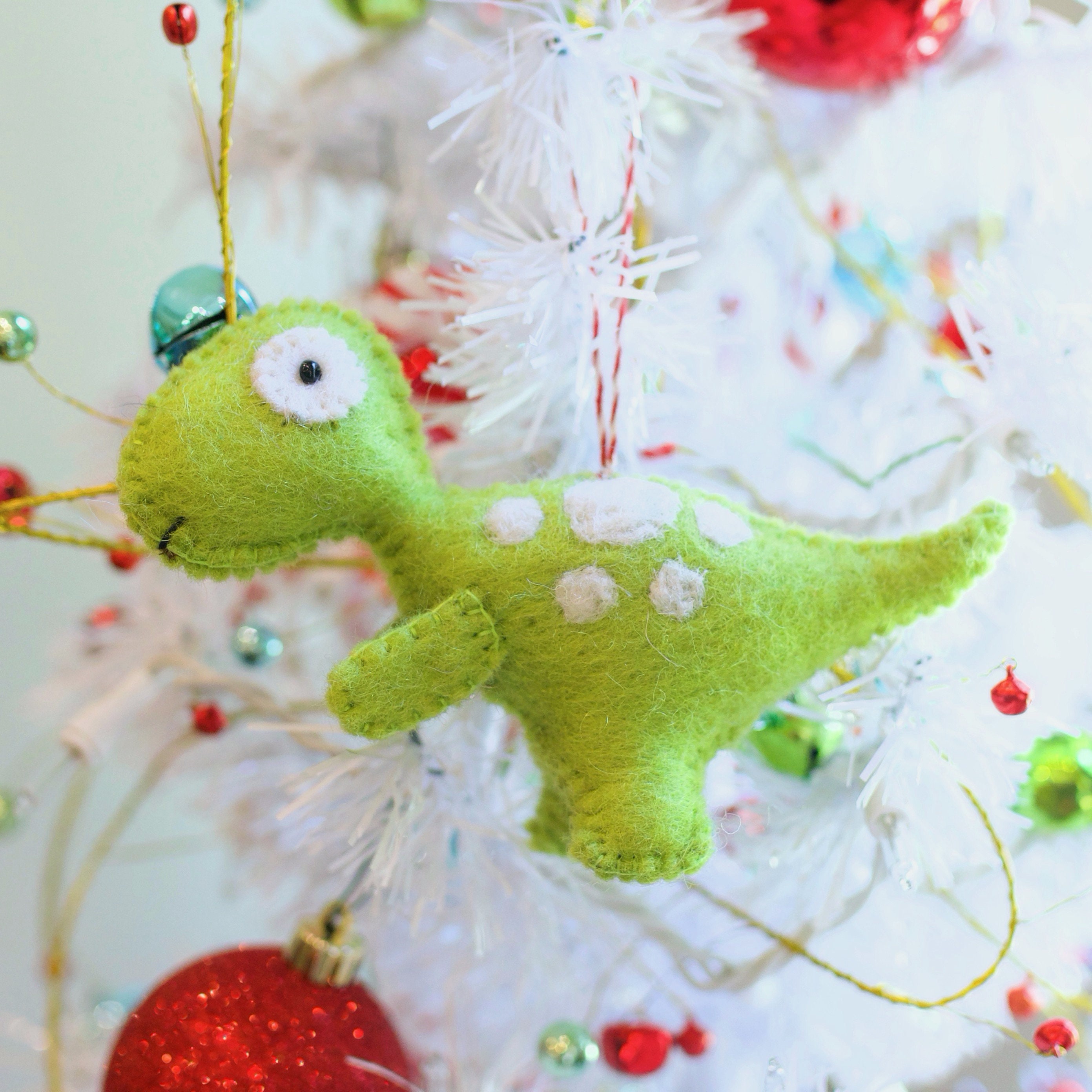 Felt Dinosaur Ornament T-rex Wool Fair Trade Handmade - Etsy