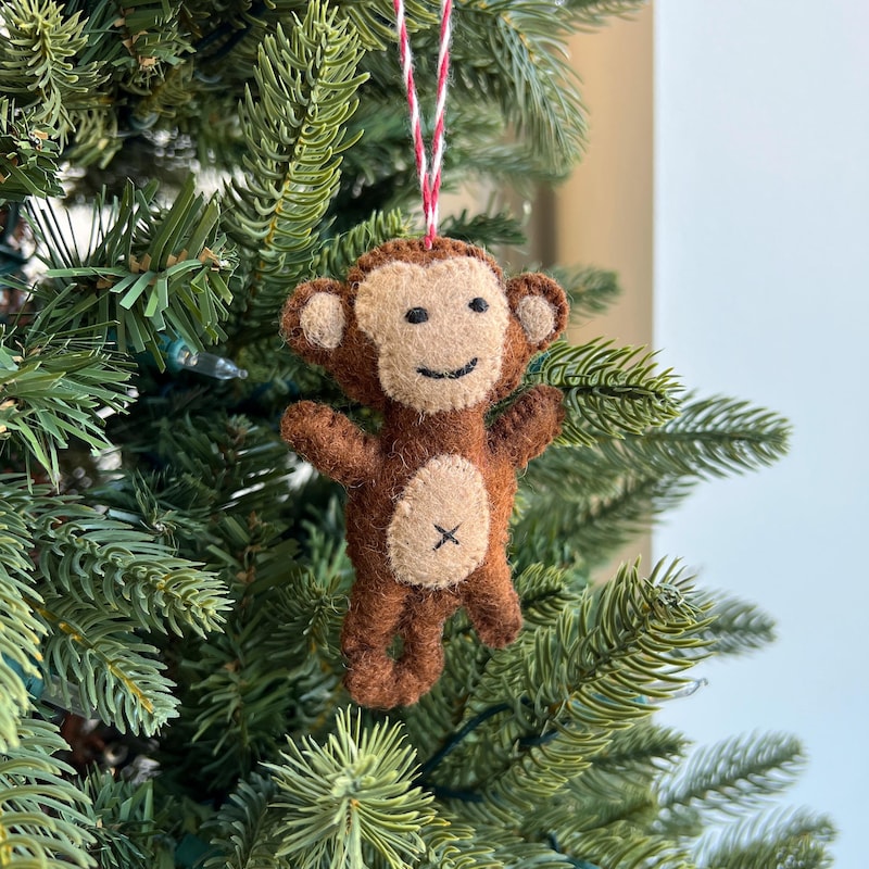 Felted Monkey Ornaments - Etsy