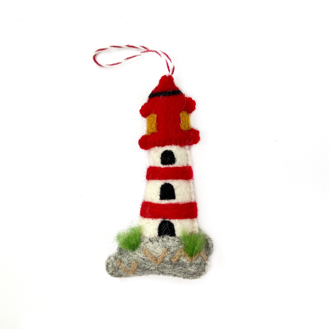 Lighthouse Christmas Ornament - Felt Wool Fair Trade and Handmade in ...