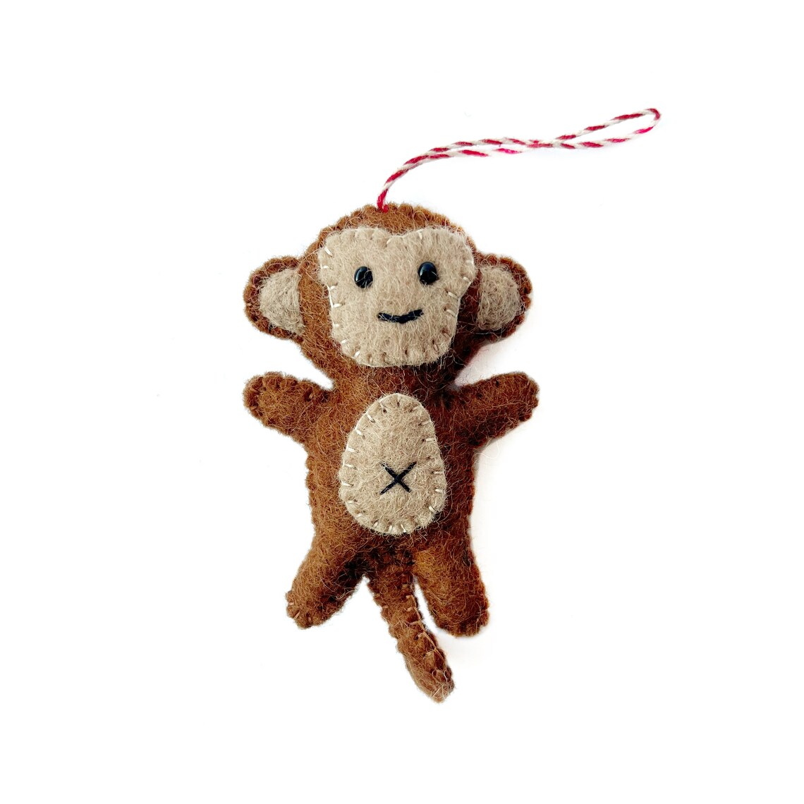 Monkey Ornament Cute Felt Wool Fair Trade Christmas Decor - Etsy