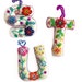 White Letter - Embroidered Wool Ornament Alphabet Initials Abcs ...