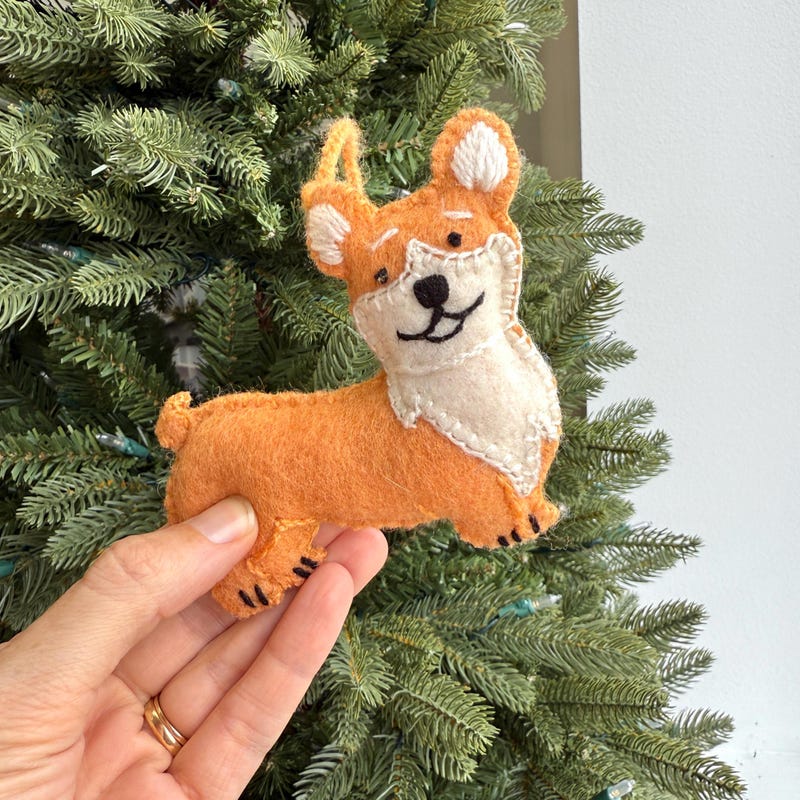 Plush Corgi Ornament - Etsy