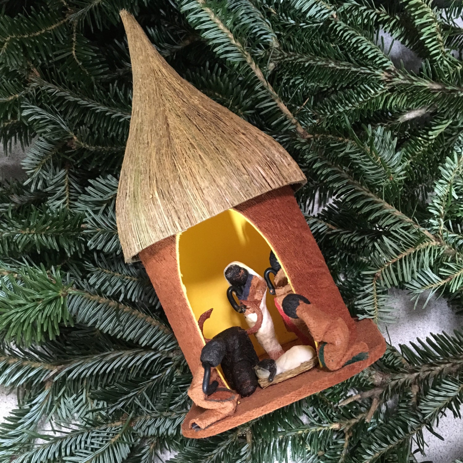 African Bark Cloth Hut Nativity - Handmade, Fair Trade Christmas ...