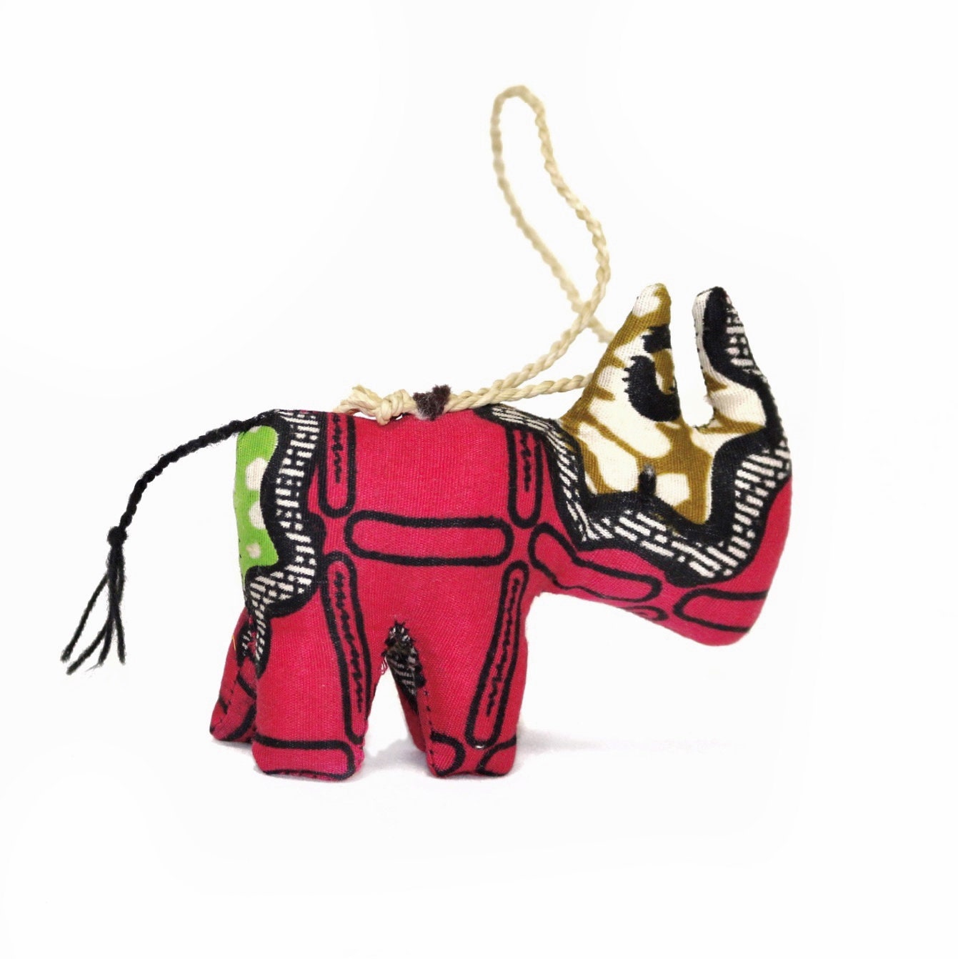 Stuffed Rhino Christmas Ornament, Handmade Fair Trade in Uganda, East ...