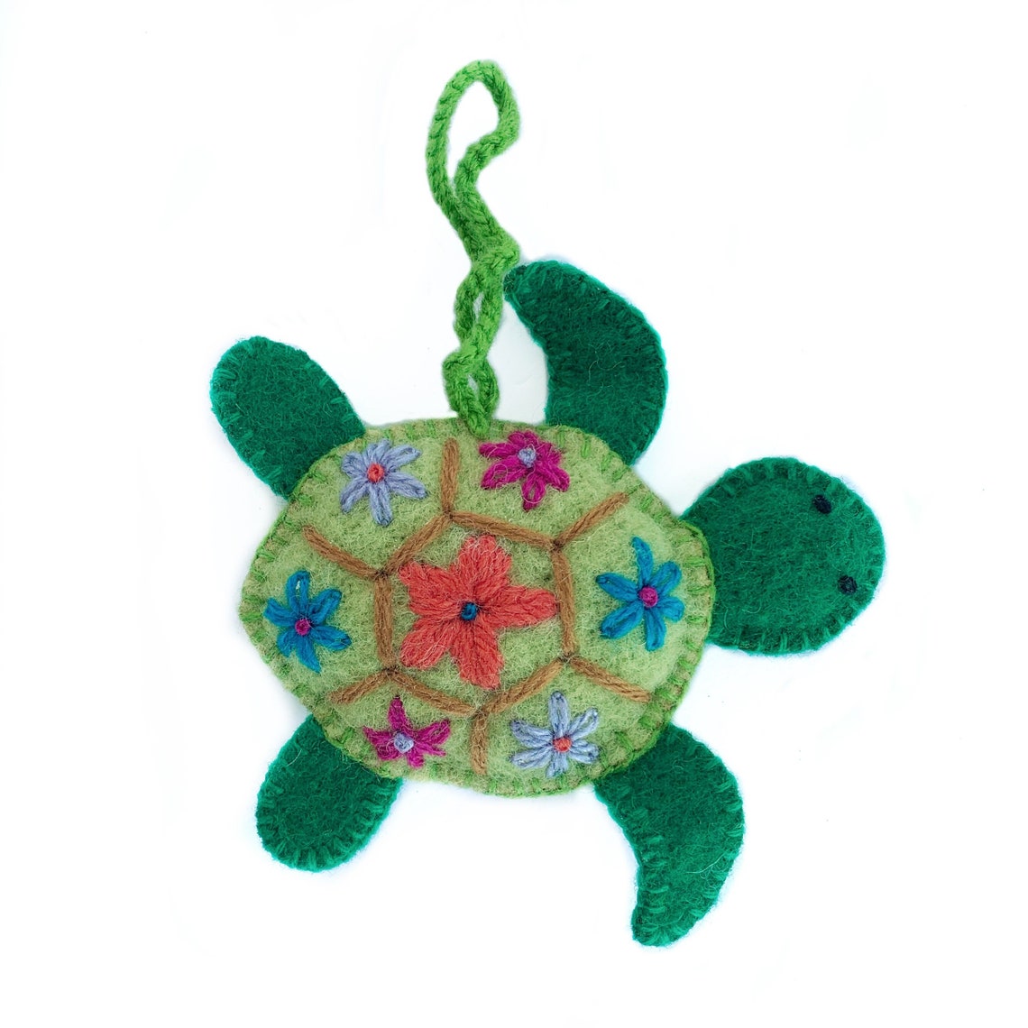 Sea Turtle Christmas Ornament Fair Trade Embroidered Wool - Etsy